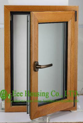 China Casement Type Wood Aluminum Window, Insulating Double Glass(Inside is natural wood) for sale