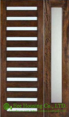 China Customized Solid Mahogany Entry Door with Laminated glass For Villas for sale