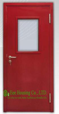 China Red Color Steel Fire Rated Door with Glass Vision For Commercial Building/ School / Hospital for sale