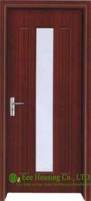 China Solid Core Interior PVC Wood Doors From China Manufacturing, with clear tempered glass for sale
