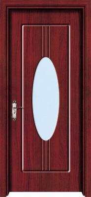 China Solid Core Interior PVC Wood Doors From China Manufacturing, with clear tempered glass for sale