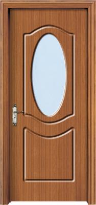China Solid Core Interior PVC Wood Doors From China Manufacturing, with clear tempered glass for sale