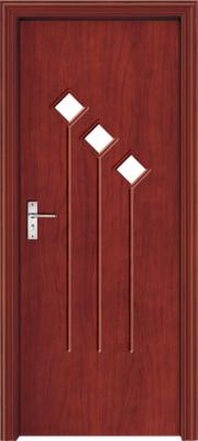 China Solid Core Interior PVC Wood Doors From China Manufacturing, with clear tempered glass for sale
