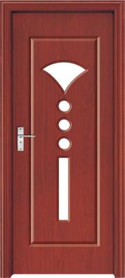 China Solid Core Interior PVC Wood Doors From China Manufacturing, with clear tempered glass for sale