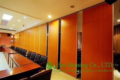 China Melamine Finished Movable Partition Wall For Meeting Room, Wood Grain Color for sale