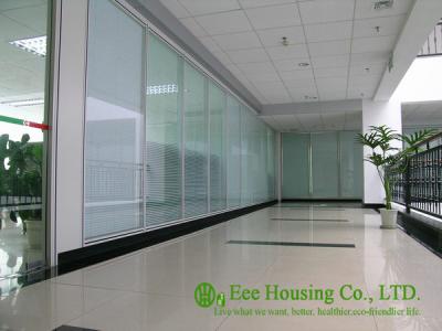 China Movable Glass Partition For Office, 12mm tempered Clear glass for sale