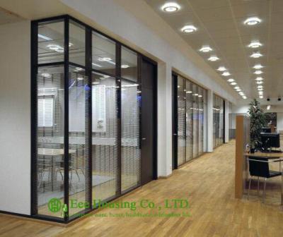 China Aluminum Frame Fixed  Partition For Office, Black Color Office Glass Partition for sale