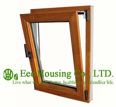 China Tilt and Turn Wood Clad Aluminum Window with Insulating Double Glass For Villas/Apartment for sale