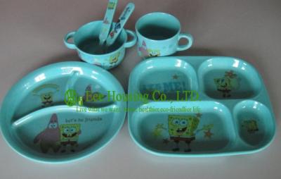 China Bamboo Fiber Children Dinnerware, Bamboo Fiber Bowl For Child, Bamboo fiber spoon/ cups for sale