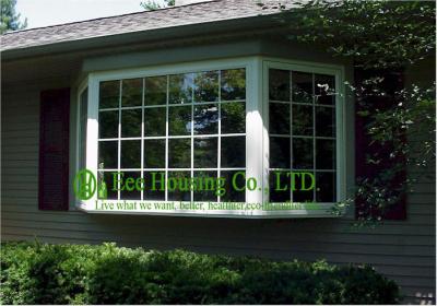 China White PVC Bay Window With Clear Glass For Villas/Apartment, Energy efficient vinyl windows for sale