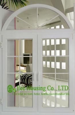 China Grill designs Upvc Arch Window & Door For House / Apartment, White Color Pvc Windows for sale