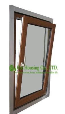 China Wood Color Top hung Upvc Windows For House, Vinyl Awning Windows manufacturer China for sale