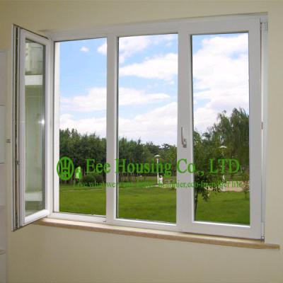 China Casement UPVC Windows For House residential, White Color and Inward Opening Swing Windows for sale