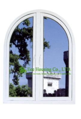 China Arch UPVC Windows With Grilled Design For House residential, White Color Vinyl Windows for sale