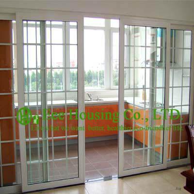 China Eco-friendly UPVC Sliding Door & Window With Grilled Design, White Color and clear glass for sale