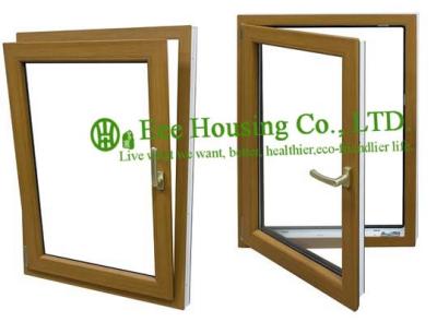 China Eco-friendly UPVC Tilt & Turn Window For Residential Apartment,Wood Color and clear glass for sale