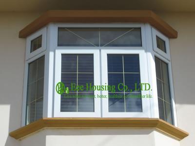 China Energy Saving PVC Bay and bow Window For Residential Apartment,White Color and clear glass for sale