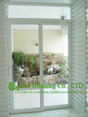 China Energy saving UPVC Sliding Door With Insulated Glass, White Color Frame and clear glass for sale
