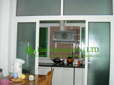 China Single tempered glazing UPVC Sliding Door For Residential Apartments, White Color Profile for sale
