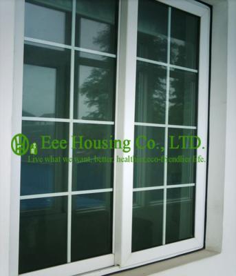China Grilled UPVC Sliding Window For Residential Home,White Color Profile Vinyl Sliding windows for sale