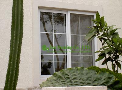China UPVC Sliding Window With Grilled For Residential Home,White Color Vinyl Sliding windows for sale