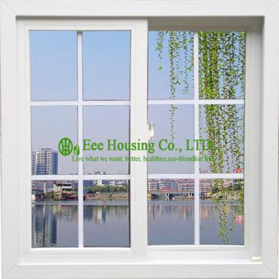 China White Color UPVC Sliding Window With Grilled For Residential Home, Vinyl Sliding windows for sale