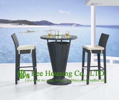 China Outdoor PE Rattan Bar Stools With Seat Cushion , Aluminum Frame Bar Stool For Sale for sale