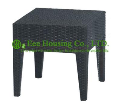 China Colorfast Outdoor Black PE Rattan Table For Resort Projects, Durable and Eco-friendly for sale