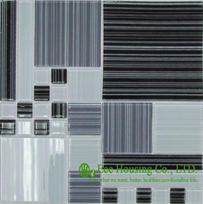 China Anti-dust 300mm*300mm Glass Crystal Mosaic Tile for Kitchen/Bathroom wall,Fade resisitance for sale