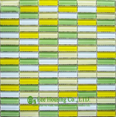 China Strip Glass Crystal Mosaic Tile for Bathroom and Kitchen,China Glass mosaic tile For Sale for sale