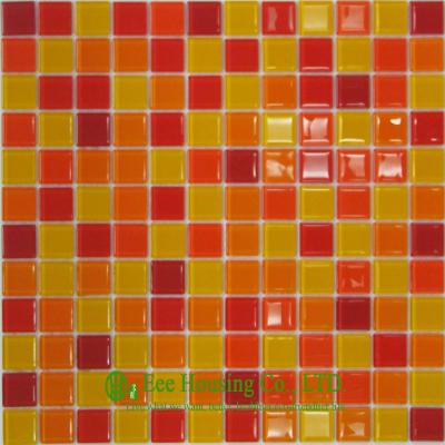 China Mixed Color Glass Crystal Mosaic Tile for indoor &outdoor walls,Glass mosaic tile Factory for sale