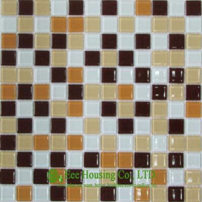 China Mixed Color Glass Crystal Mosaic Tile for indoor &outdoor walls,Glass mosaic tile Factory for sale