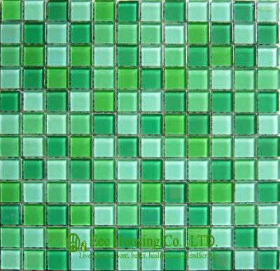 China Swimming Pool Mosaic, Mixed Color Glass Crystal Mosaic Tile for indoor &outdoor walls for sale