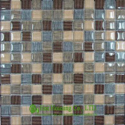 China Featured Printing Style Crystal Mosaic Tile, Sheet size of mosaic: 300 x 300mm for sale