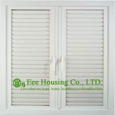 China UPVC Shutter casement window For Residential Home,White Color Profile Vinyl Louvers Window for sale