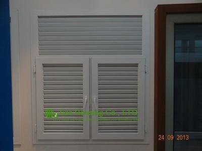 China White Color UPVC Shutter casement window For Residential Apartment,Vinyl Louvers Window for sale