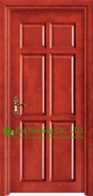 China Mordern Timber Veneer Wood Door For Rooms, wood panel door design with wood door frame for sale