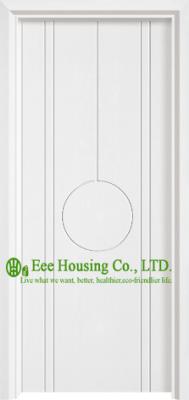 China 40mm Thickness White Color Timber Veneer Wood Door With Lever Handle, House Wood Door for sale