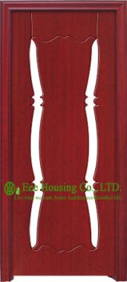 China Clear Glass Interior Timber Veneer Wooden Door With Frame, Wooden Door With Glass Insert for sale