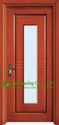 China Exterior Timber Veneer Wooden Door With Glass Insert,Exterior Wood Doors And Glass for sale