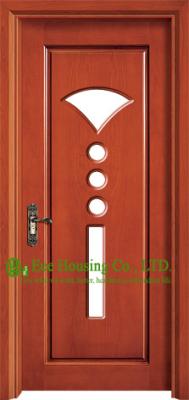 China Exterior Timber Veneer Wooden Door With Glass Insert,Exterior Wood Doors And Glass for sale