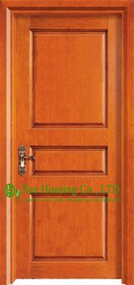 China Luxury Teak Timber Veneer Single Door For Hotel, Good Quality Hotel Wooden Door With Frame for sale