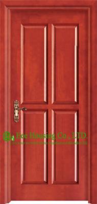 China Luxury Raised Panels Timber Veneer Single Door, Good Quality Hotel Wooden Door With Frame for sale