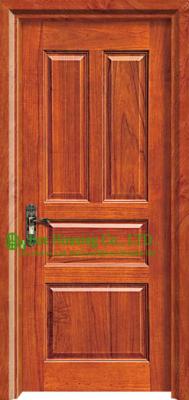 China Luxury Raised Panels Timber Veneer Single Door, Good Quality Hotel Wooden Door With Frame for sale