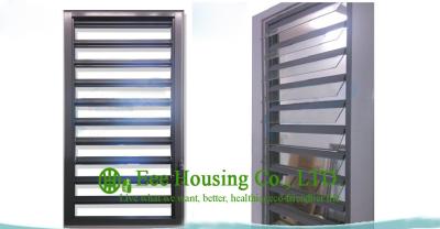 China Hurricane-proof Aluminum Glass Louvered windows With Removable Screen,Jalousie louvre for sale