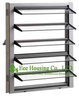 China Hurricane-proof Aluminum Glass Louvered windows With Removable Screen,Jalousie louvre for sale