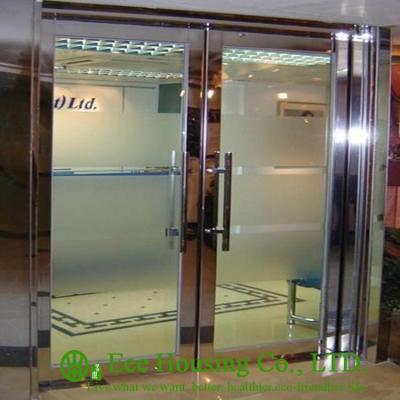 China Double-leaf Stainless steel fire proof emergency exit glass door for sale