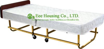China Hotel guest room 15cm mattress Beds  with Stainless steel titanium Bedstead for sale