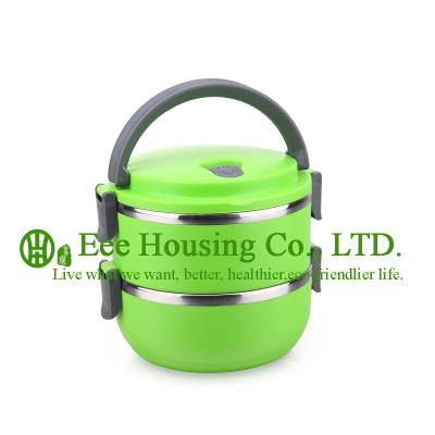 China Stainless Steel+PP plastic cooking cookware kitchenware set,1400ML Heat Preservation box keep warm 8 hours Kitchen for sale