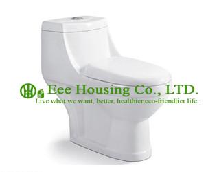 China Wc Toilet With Dual Flush Ceramic One Piece , Gravity Flushing Elongated Wall Mount Toilet Bowl for sale
